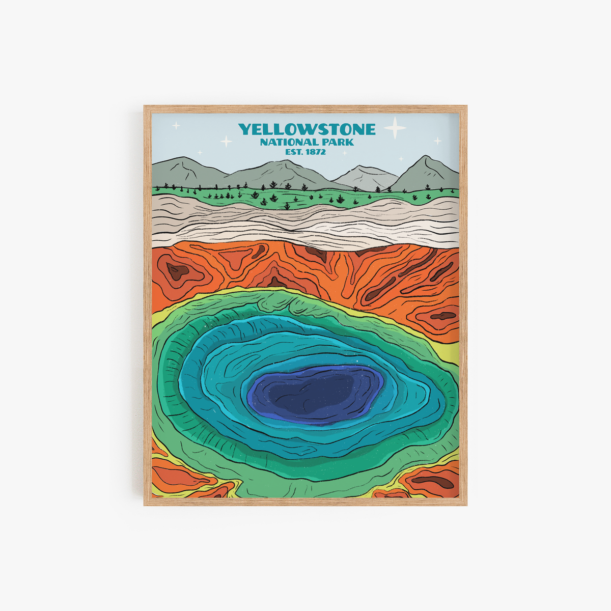 Yellowstone National Park Art Print – The Doodling Nomad
