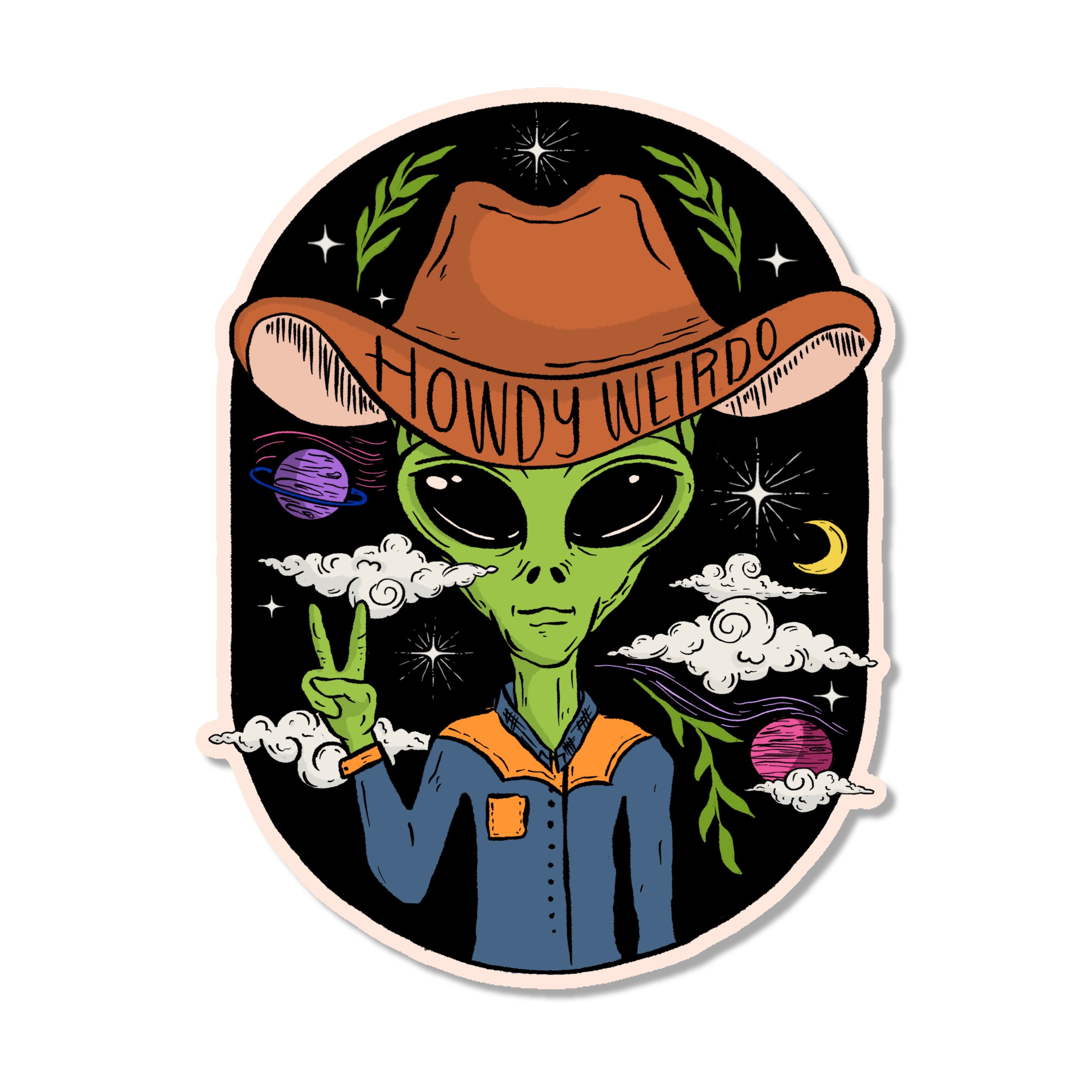 Howdy Weirdo Vinyl Sticker – The Doodling Nomad