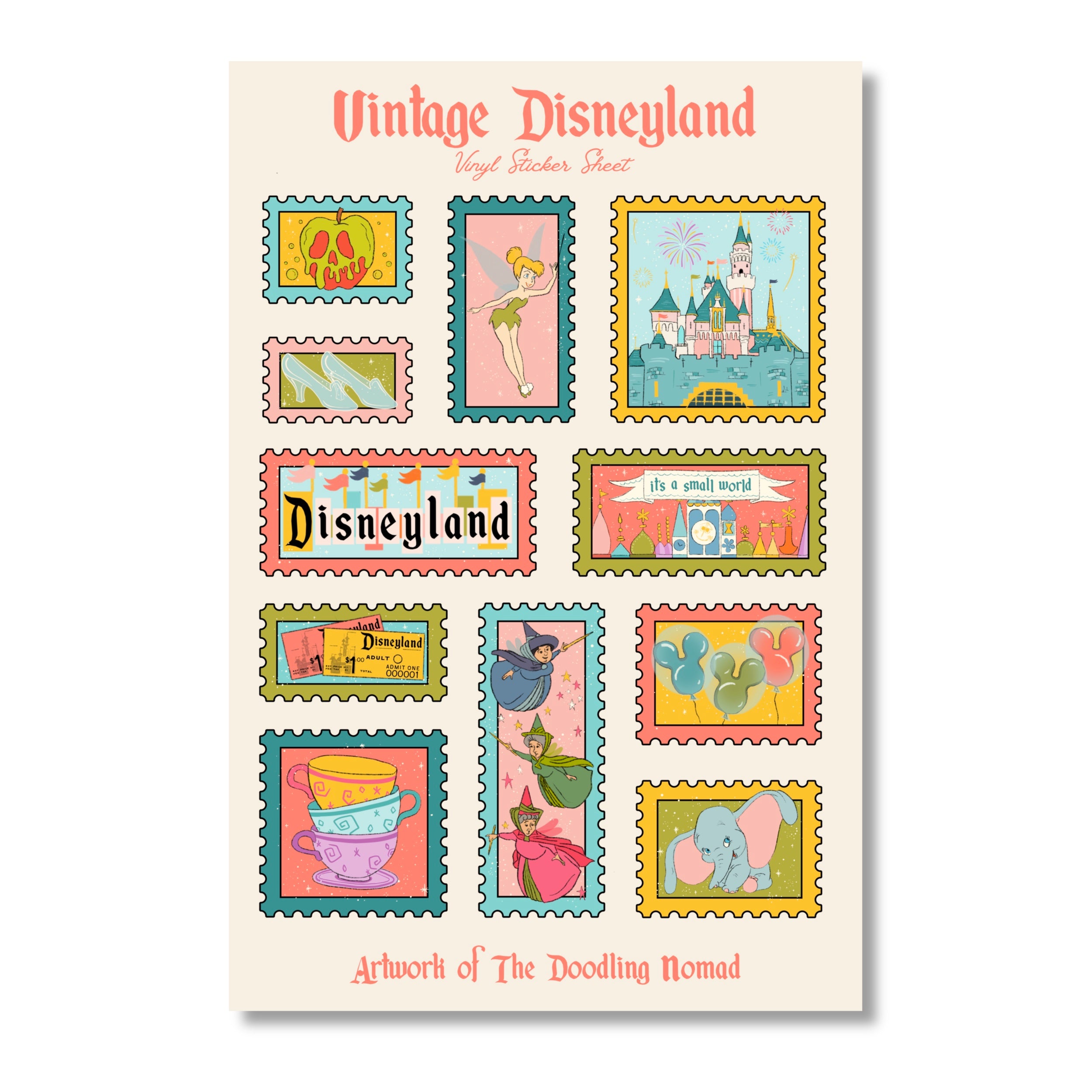 Vintage Disneyland Sticker Sheet – The Doodling Nomad